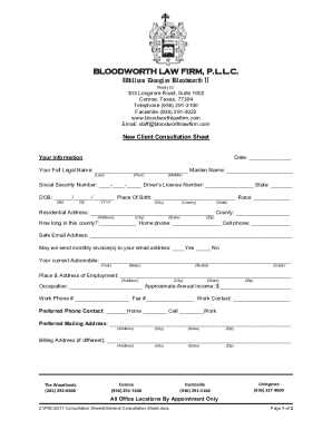 Fillable Online General Consultation Sheet Fax Email Print - pdfFiller