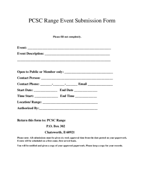 Fillable Online PCSC Range Event Submission Form Fax Email Print ...