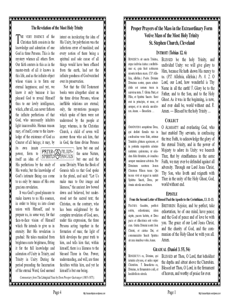 Fillable Online Proper Prayers of the Mass in the Extraordinary Form ...