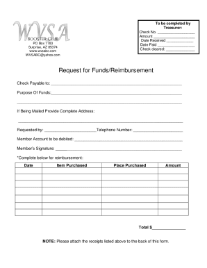 Fillable Online Request for Funds/Reimbursement - WVSABC AKAWvsa ...