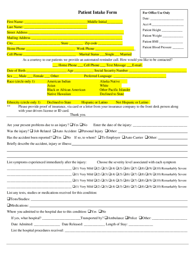 Fillable Online new patient medical intake form - Peninsula Podiatry ...