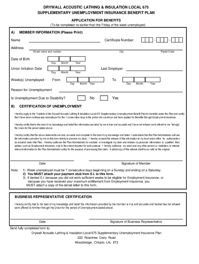 Fillable Online Available Claim FormsLocal 675 Fax Email Print - pdfFiller