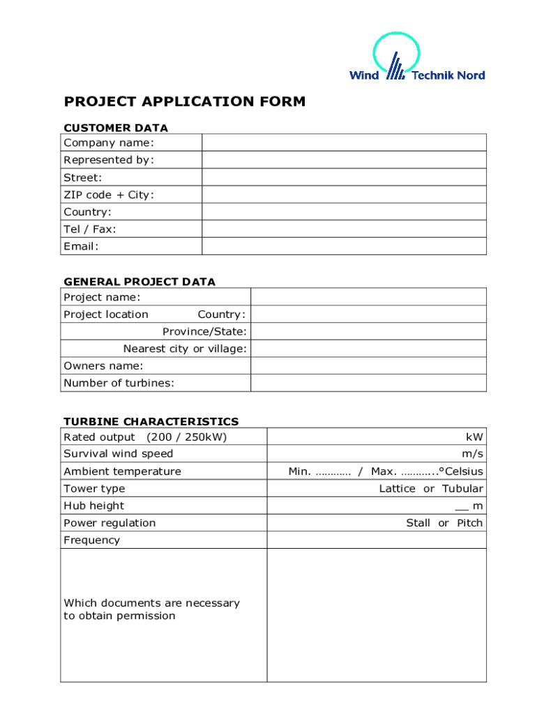 Fillable Online WTN 250 Project Application Form E.doc Fax Email Print ...