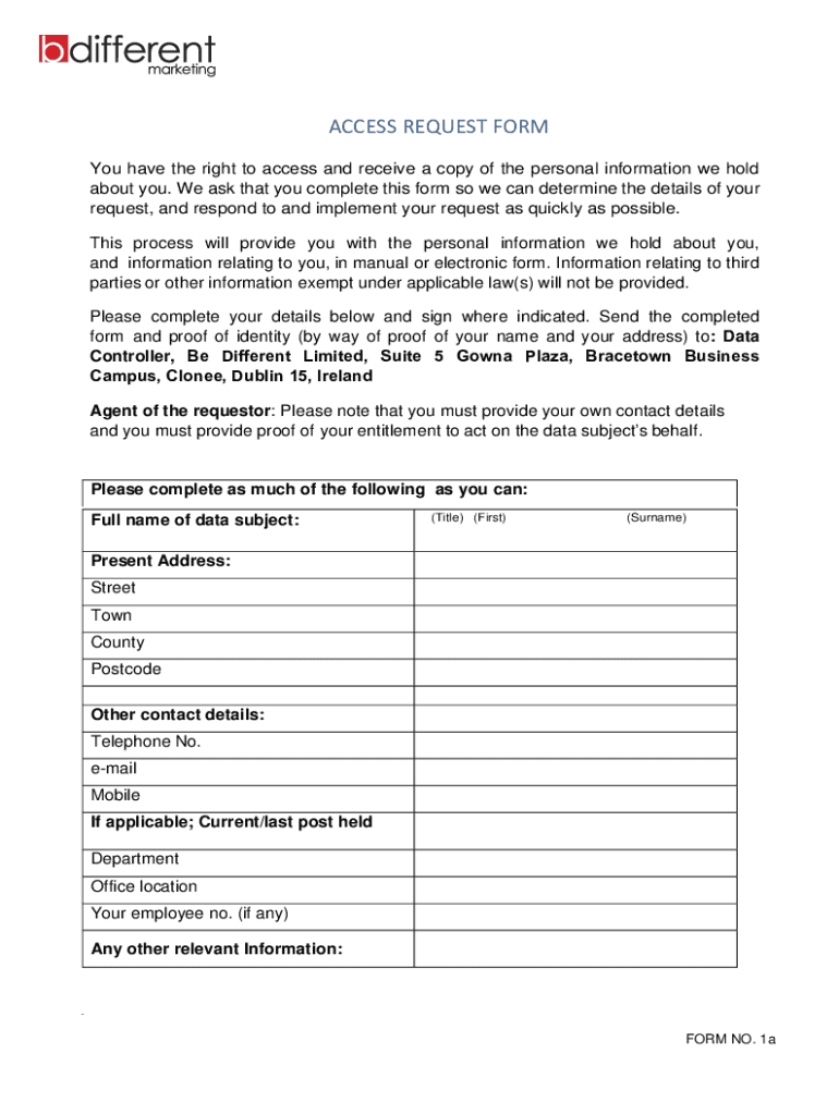 Fillable Online FREE 15+ Access Request Form Templates in PDFMS Word ...