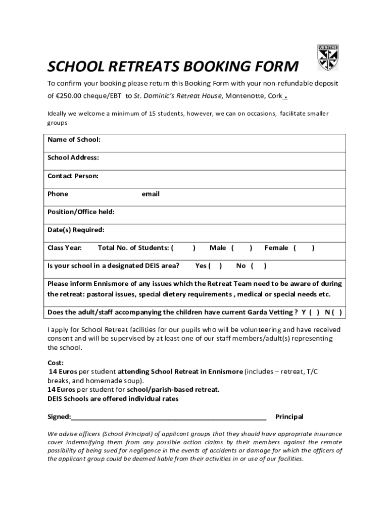 Fillable Online Sample FormsRetreat Center - Alpine Meadows Retreats ...