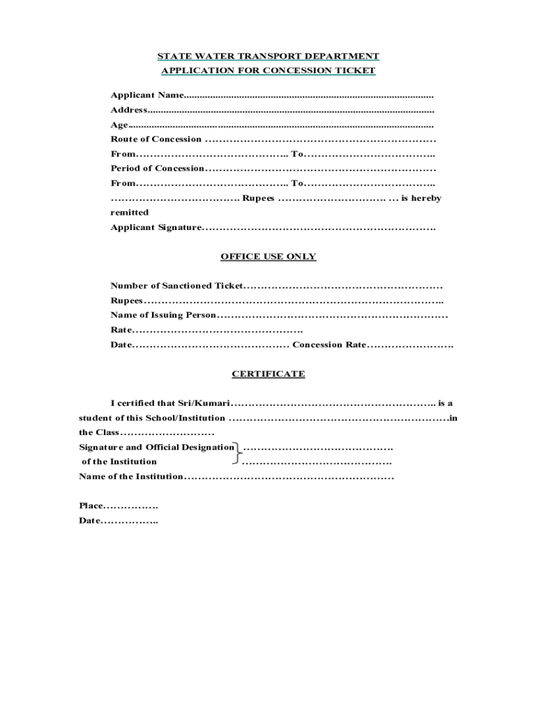 Application For Concession Form C1 - Fill Online, Printable, Fillable ...