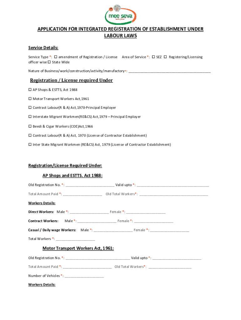 Fillable Online Application for Integrated Registration of ...