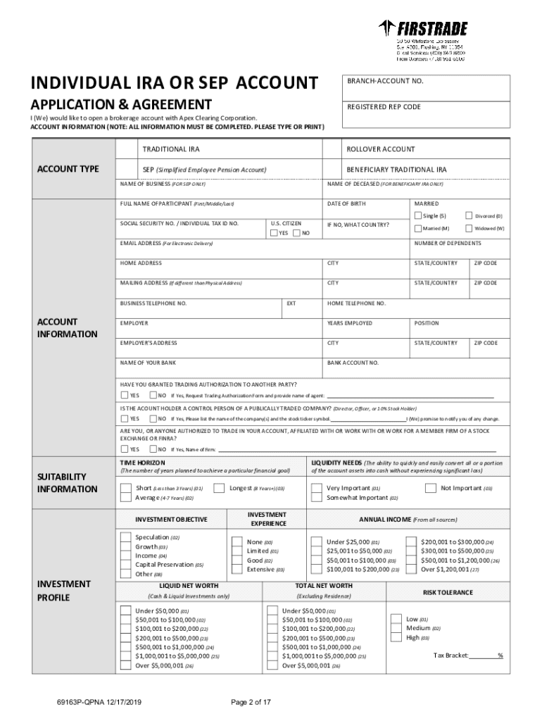 Fillable Online IRA Deposit Slip/Adjustment Form - Firstrade Fax Email ...