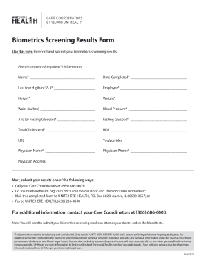 Fillable Online VitalitCheck y Form Biometric Screening Fax Email Print ...