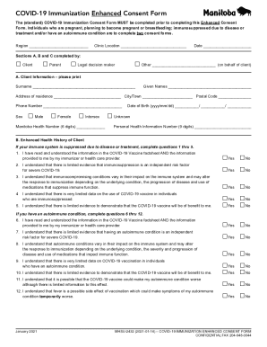Fillable Online COVID-19 Immunization Enhanced Consent Form Fax Email ...
