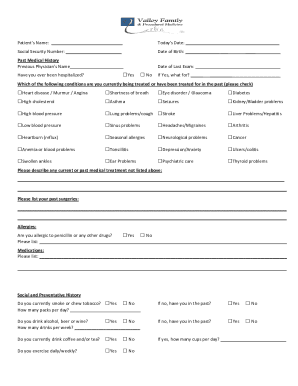 Fillable Online PDF Medical History Form - Inspira Health Network Fax ...