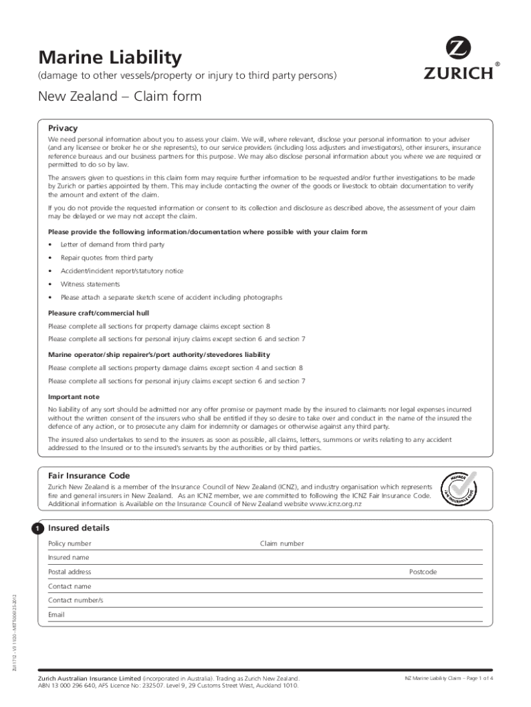 Fillable Online Liability in Marine Insurance: Definition, Types ...