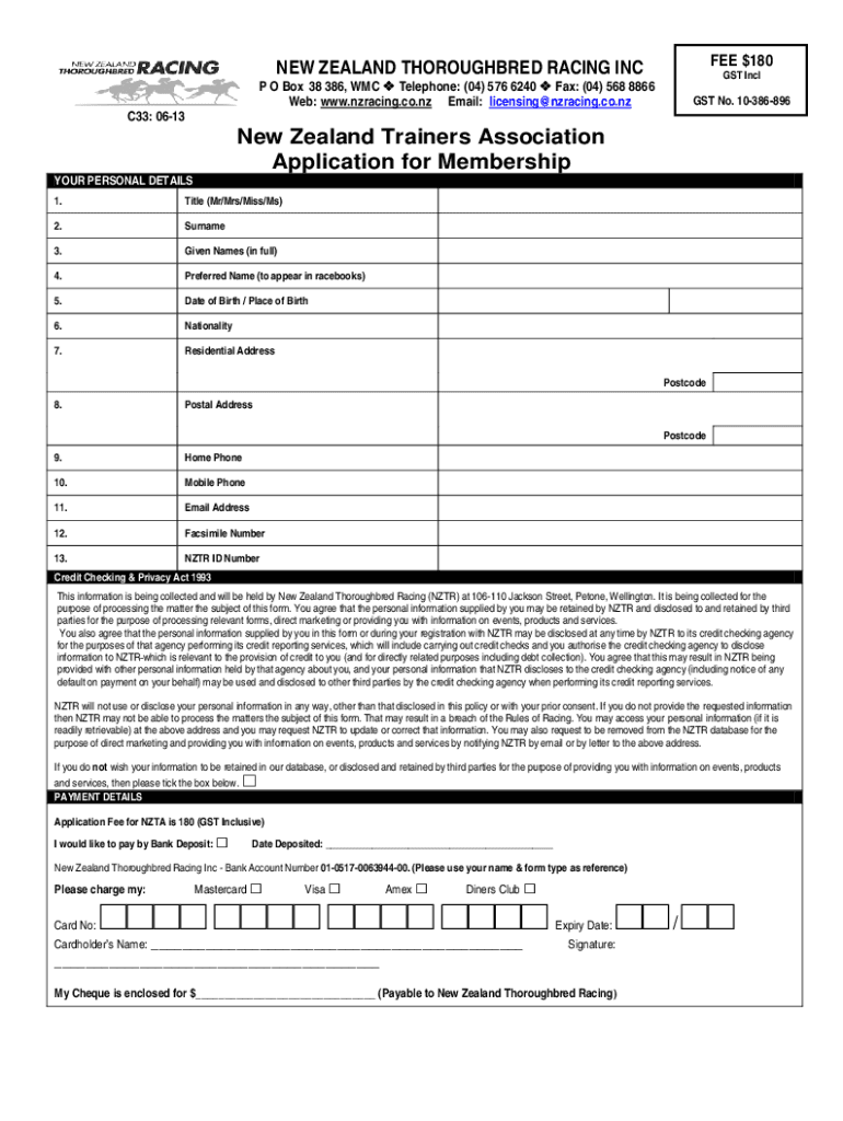 Fillable Online STANDARD LEASE AGREEMENT - LOVERACING.NZ Fax Email ...