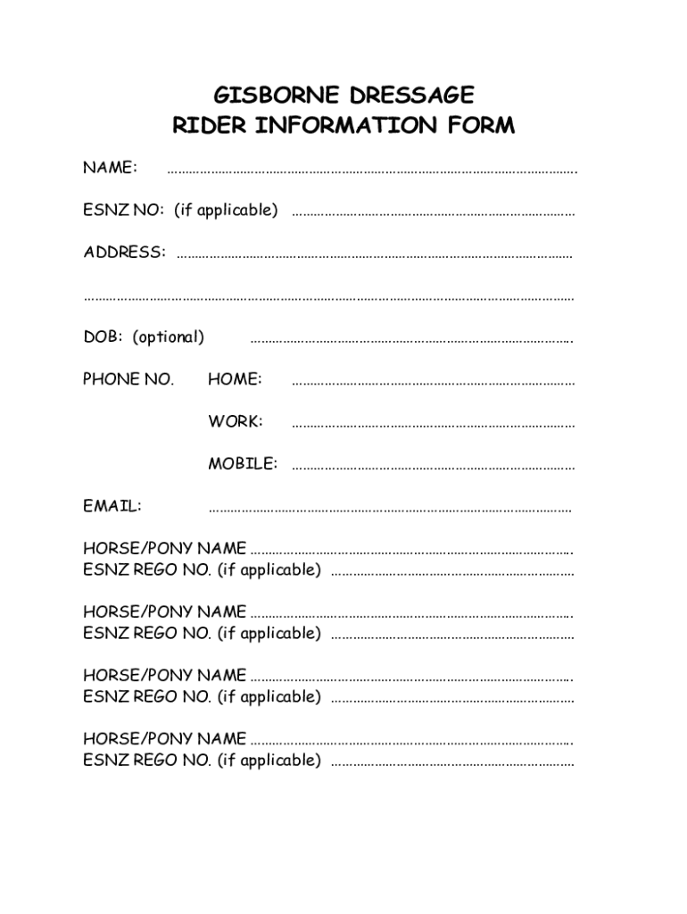Fillable Online PDF ITE 012 FEI Forms 2V.indd - Equestrian Sports New Zealand Fax Email Print ...
