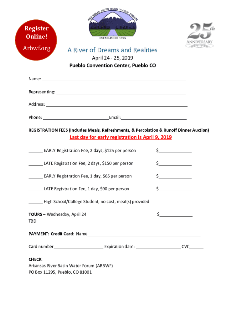 Fillable Online 2019 Mail Registration Form Fax Email Print - pdfFiller