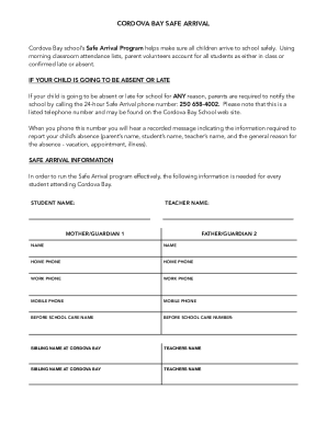 Fillable Online Safe Arrival form Fax Email Print - pdfFiller