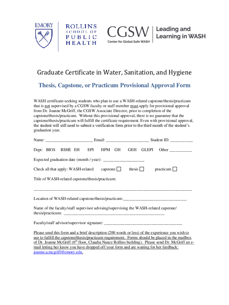 Fillable Online (DOC) A PROJECT PROPOSAL ON Water, Sanitation and ...