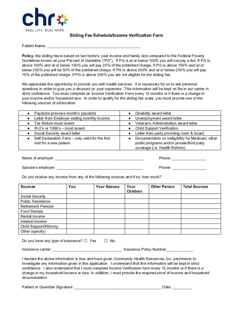 Fillable Online Explaining Your Sliding Fee Policy to Patients ...