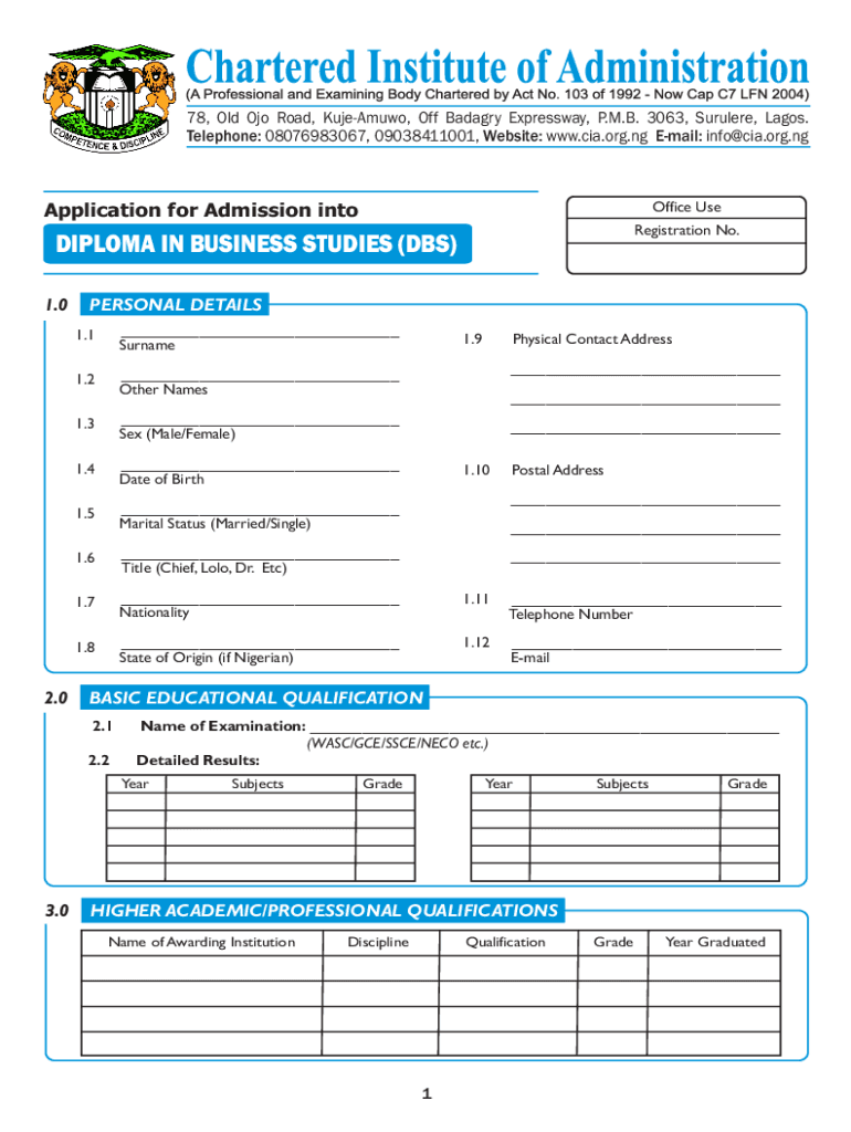 Cia Form - Fill Online, Printable, Fillable, Blank | pdfFiller