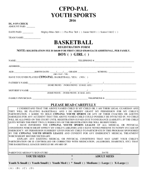 Fillable Online CFPO-PAL YOUTH SPORTS Fax Email Print - pdfFiller