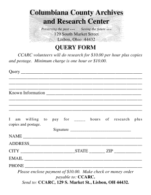Fillable Online Query Form. Query Form Fax Email Print - pdfFiller