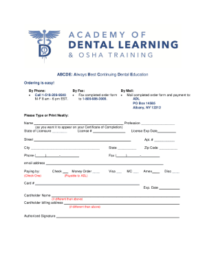 Fillable Online Dental Learning Continuing Education for the Dental ...