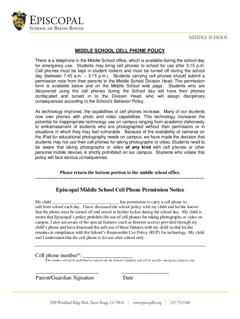 Fillable Online ReferenceSchool Cell Phone Policies: 7 Common ...