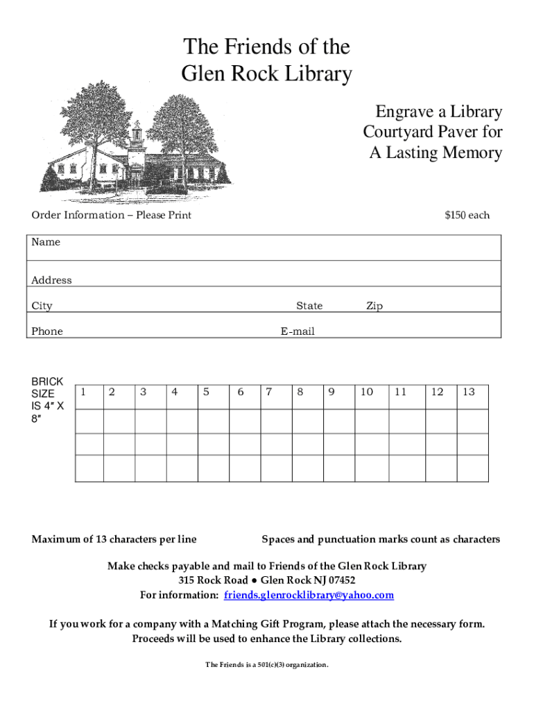 Fillable Online eLibrary Glen Rock Public Library - Bergen County New ...