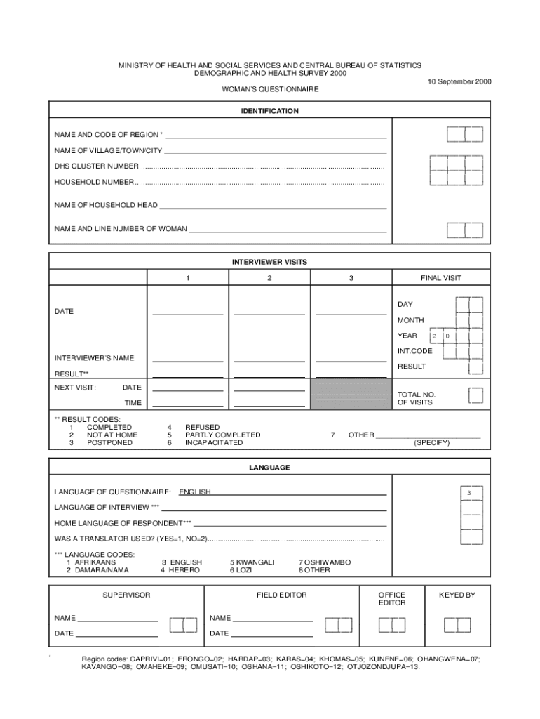 Fillable Online WOMAN'S QUESTIONNAIRE WITH HIV/AIDS MINISTRY ...