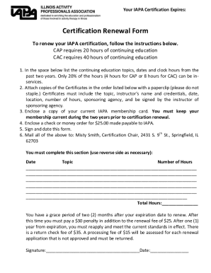Fillable Online Fillable Online Certification Renewal Form ...