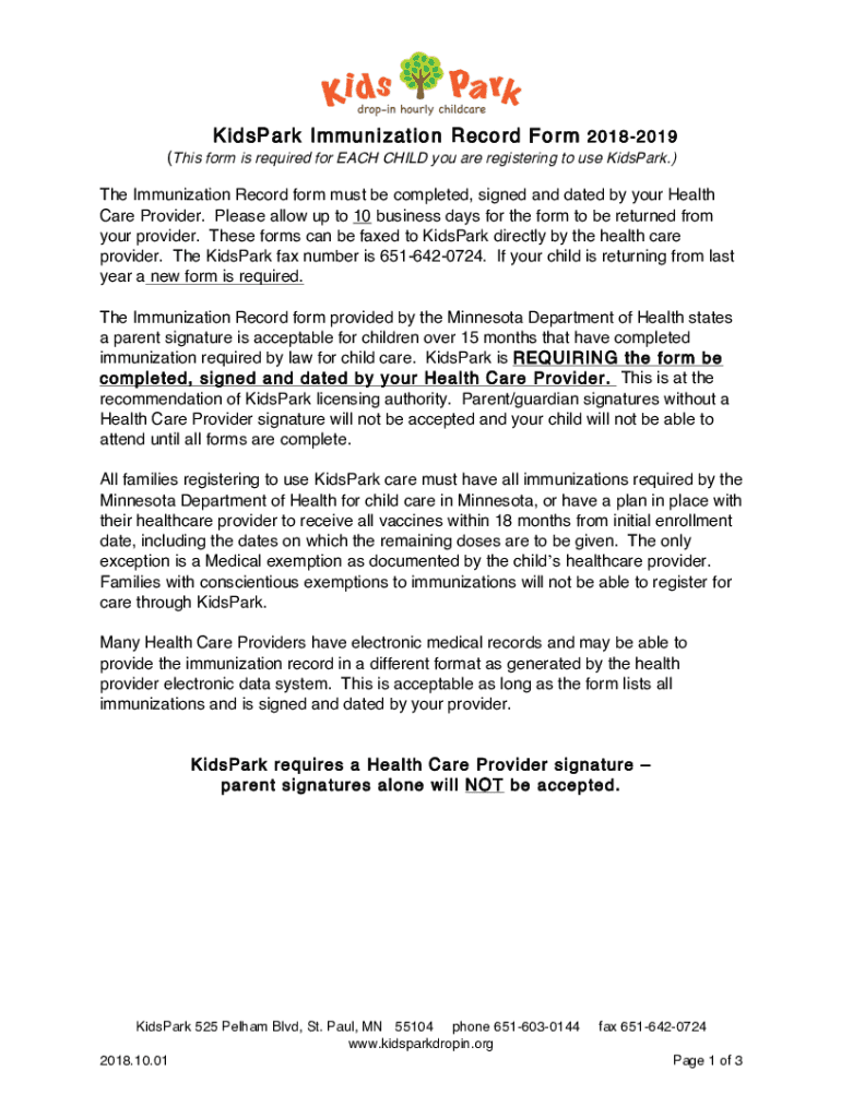 Fillable Online Child Care Immunization Record - Wisconsin Department ...