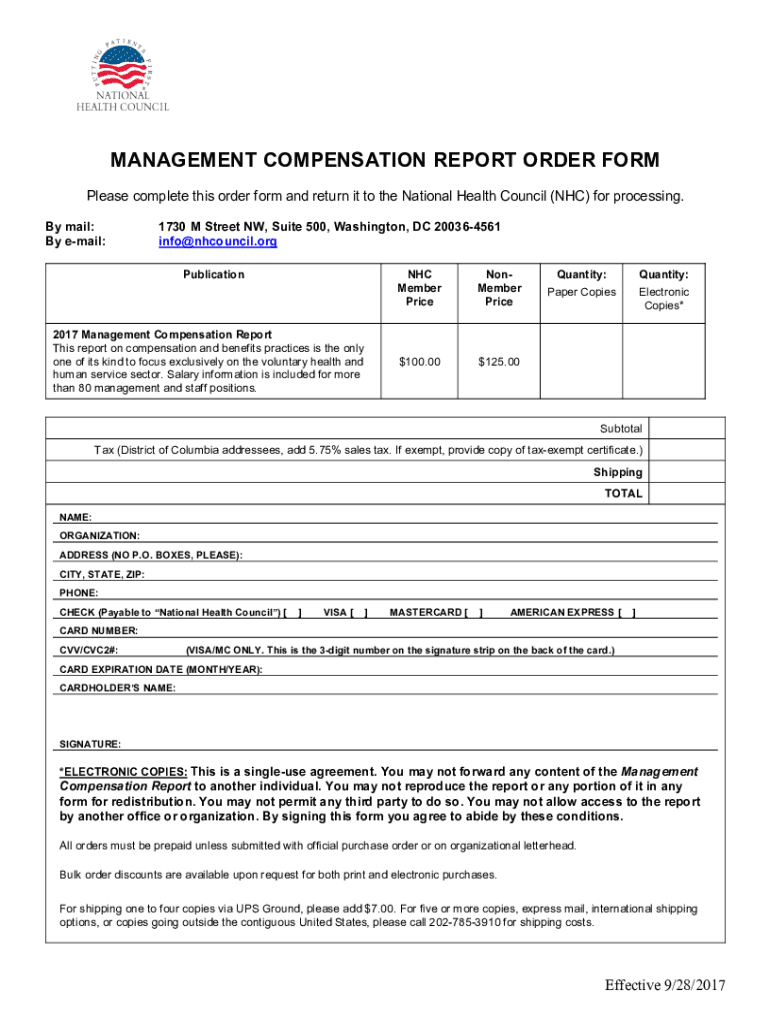 Fillable Online 2017 Compensation Report Order Form.docx Fax Email Print - pdfFiller