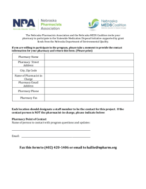 Fillable Online Pharmacies provide proper disposal of medicationState ...