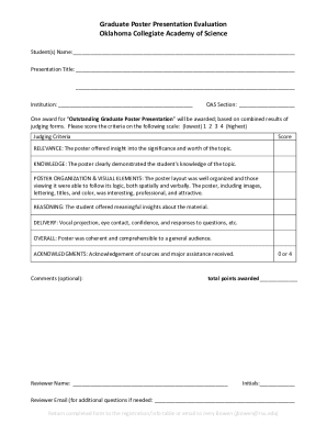 Fillable Online OAS Poster Judging Form Fax Email Print - pdfFiller