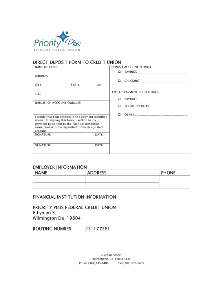 Fillable Online PDF DIRECT DEPOSIT AUTHORIZATION FORM - Louisiana Believes Fax Email Print ...