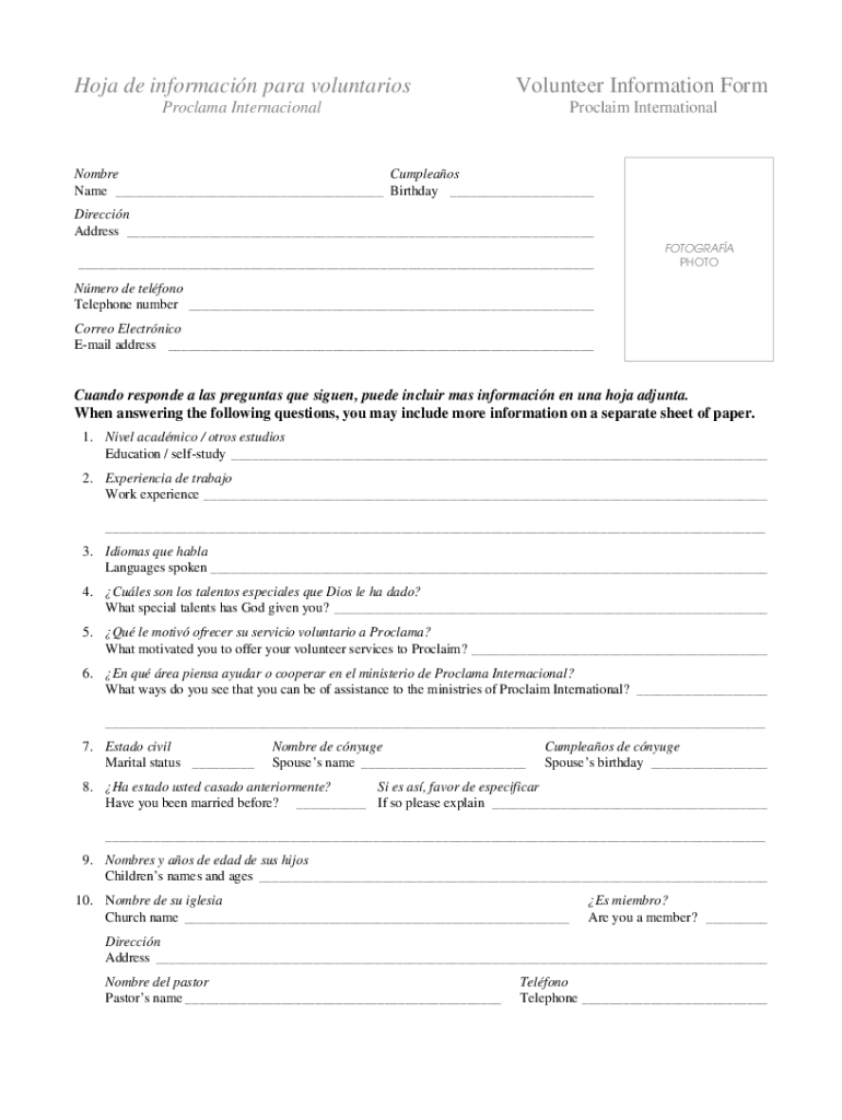 Fillable Online Preliminary Information Form.doc Fax Email Print - pdfFiller