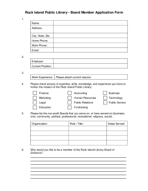 Fillable Online RIPL- Board Member Application Form Fax Email Print ...