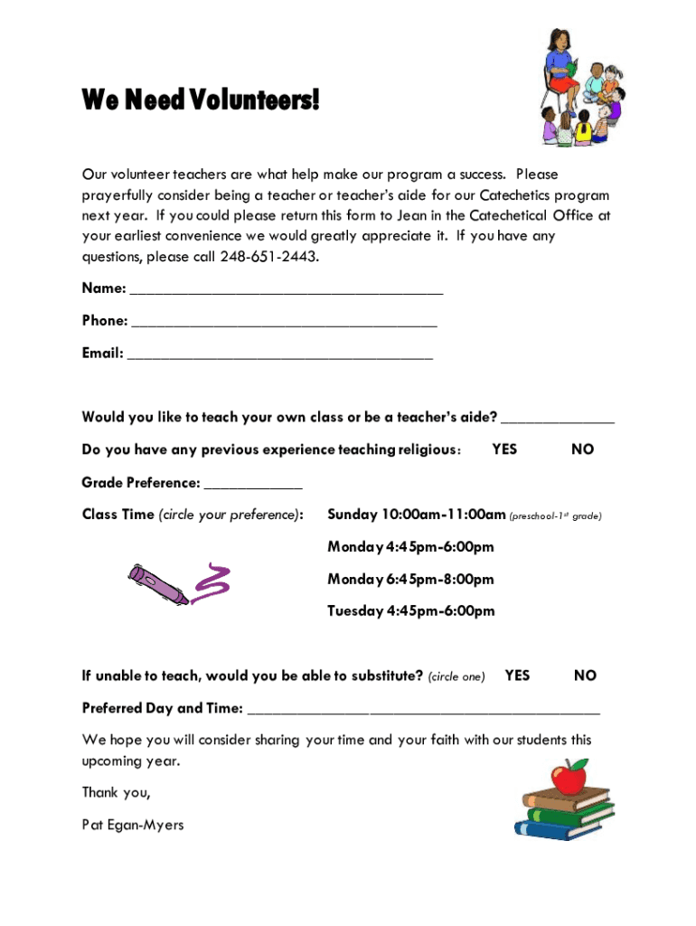 Fillable Online The New Nonprofits Guide to Creating a Volunteer ...