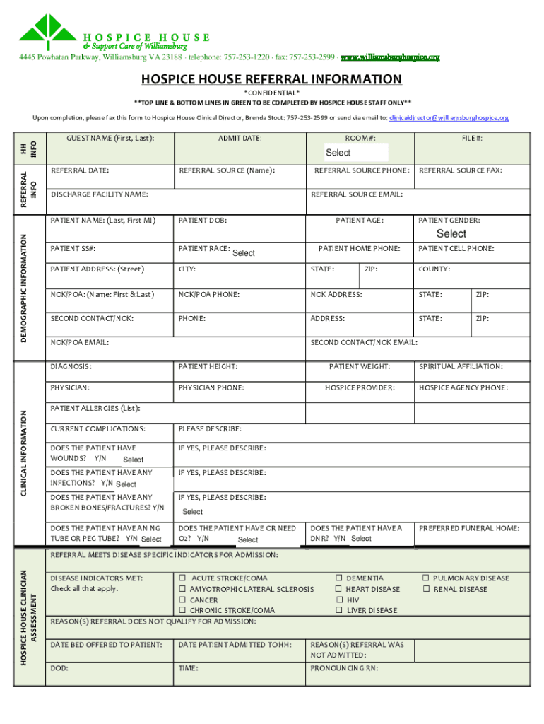 Fillable Online 4445 Powhatan Parkway, Williamsburg VA 23188 telephone ...