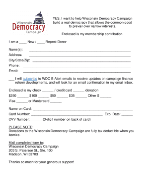 Fillable Online Home - Wisconsin Democracy Campaign Fax Email Print ...