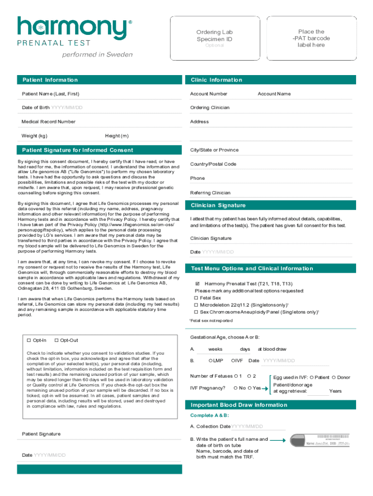 Fillable Online Advancing Standards for Specimen Labeling and ...