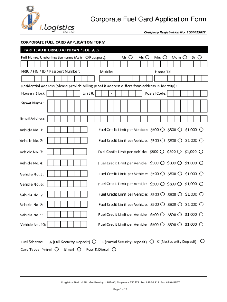 Fillable Online Fuelcard Application Form - emo.ie Fax Email Print ...