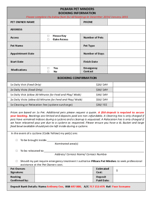 Fillable Online Printable Dog Boarding FormDog boarding, Dog boarding ...