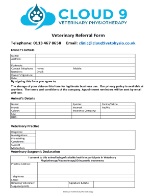 Fillable Online Veterinary Referral Form - StudyLib Fax Email Print ...