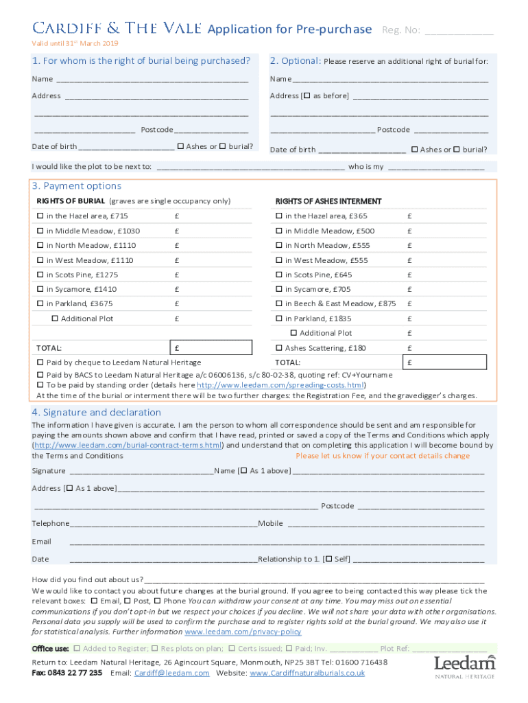 Fillable Online Usk Castle Chase Application for Pre-purchase Reg. No ...
