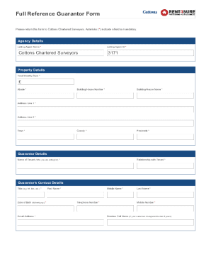 Fillable Online Guarantor Form: Templates, Types + Letter Samples Fax ...