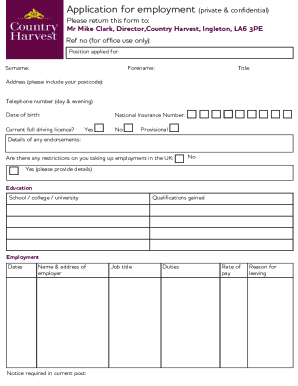 Fillable Online FORM pre-employment application form Fax Email Print ...