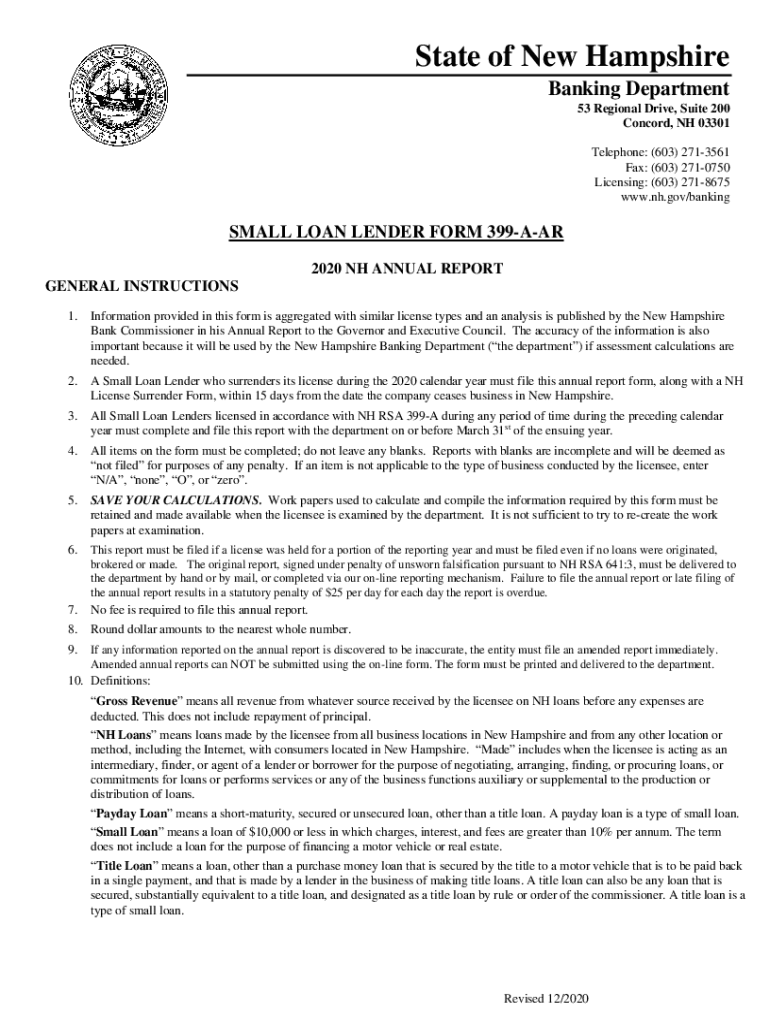 Fillable Online Fillable Online nh State of New Hampshire Banking ... Fax Email Print - pdfFiller