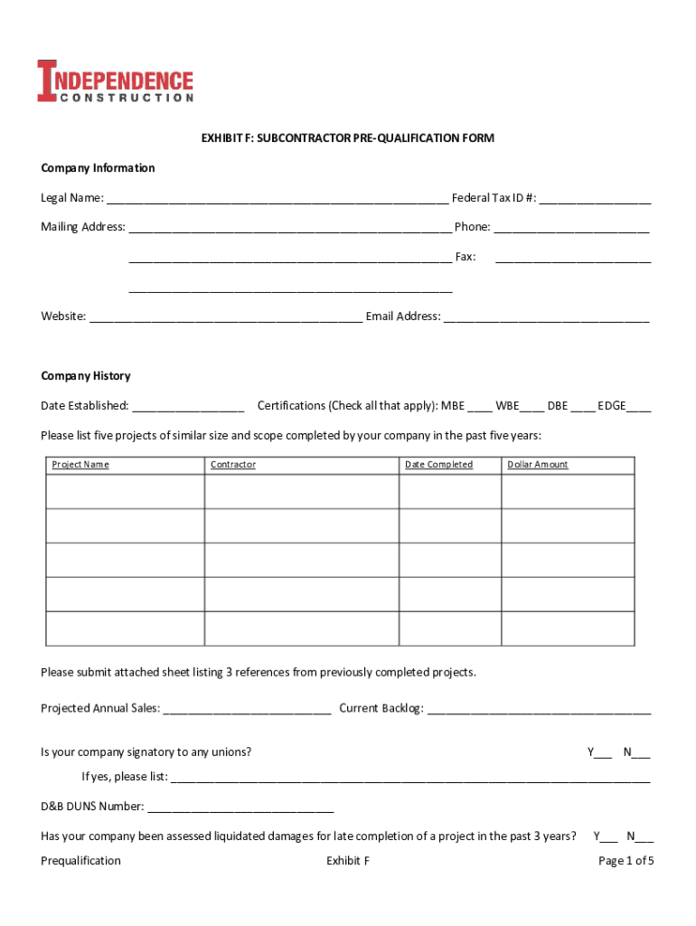 Fillable Online Subcontractor / Vendor / Professional Services ... Fax ...