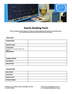 Fillable Online Client Event Booking Form TemplateJotForm Fax Email ...